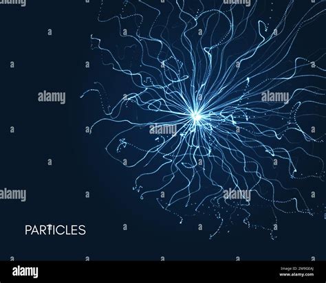 Abstract Science Or Technology Background Array With Dynamic Particles Vector Illustration