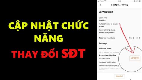 pi network cập nhật mới nhất chức năng thay đổi số điện thoại trên pi