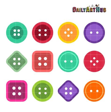 Assorted Buttons Clip Art Set Daily Art Hub Graphics Alphabets And Svg