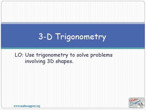 Maths Igcse E8 72 3d Trigonometry Math Support