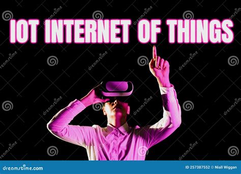 Conceptual Display Iot Internet Of Things Business Concept Network Of Physical Devices Send And