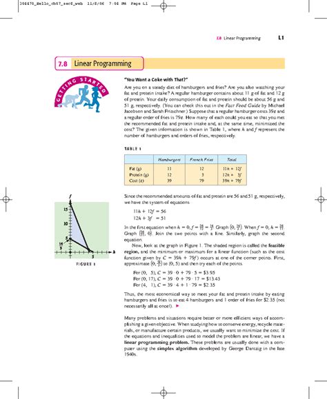 Chapter 7 Linear Programming 7 Linear Programming L Linear Programming G E T T I N G S T A R