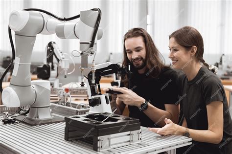 Premium Photo Industrial Robotics Program University Students Premium Photo Industrial Robotics Program University Students