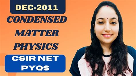 CSIR NET Solid State Physics Dec 2011 Solutions Csirnetphysicalsciences Solidstatephysics