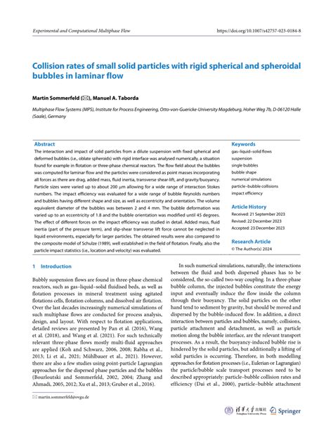 Pdf Collision Rates Of Small Solid Particles With Rigid Spherical And