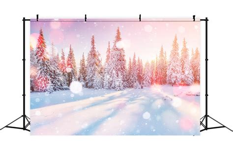 Morning Light Winter Snowy Pine Forest Backdrop Brp9 299 Dbackdrop