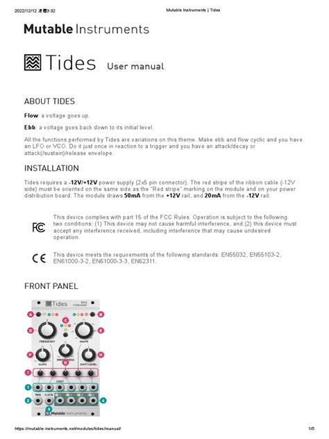 Mutable Instruments Tides Pdf Phase Waves Electronics