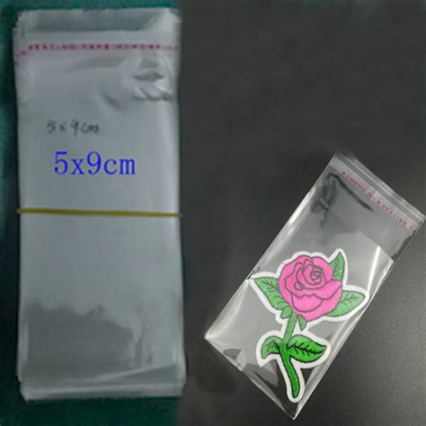 100 개몫 5x9 Cm 소매 작은 자기 접착 물개 비닐 봉투 보석 포장 부대 명확한 Resealable Opp 폴리 투명한