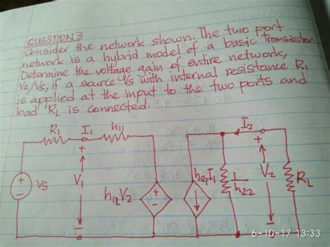 Solved Consider The Network Shown The Two Port Network Is A Chegg Com