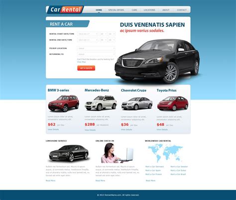 Car Rental Website Template Free