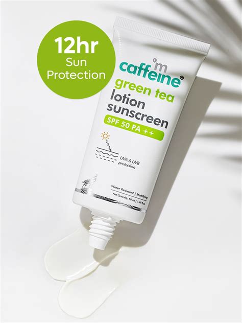 Buy Mcaffeine Green Tea Lotion Sunscreen Spf 50 Pa 50 Ml Face