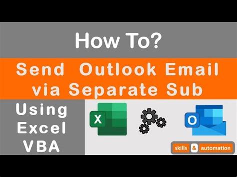 How To Send Outlook Emails Via A Separate Sub Using Excel VBA YouTube