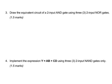 Solved 3 Draw The Equivalent Circuit Of A 2 Input And Gate