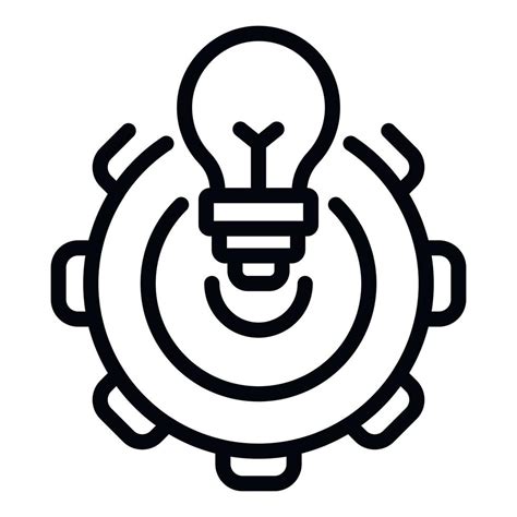 Gear Bulb Icon Outline Style 15309473 Vector Art At Vecteezy