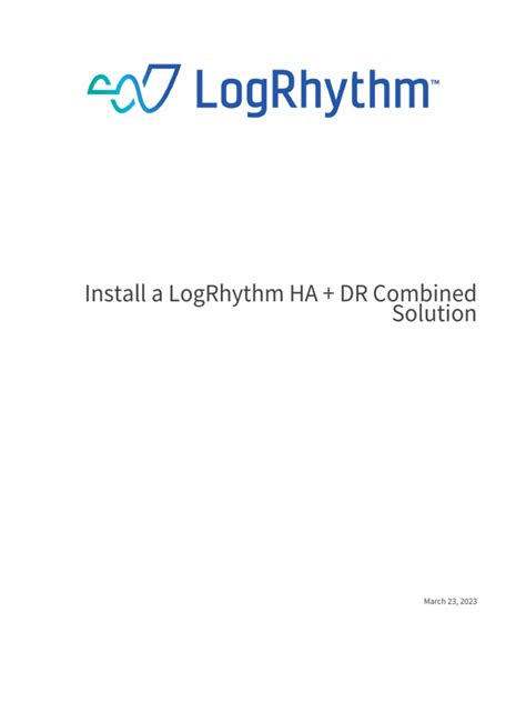 Logrhythm Ha Dr Install Guide 101 Revd Pdf