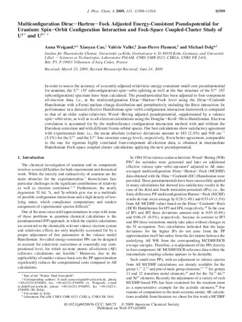 Pdf Multiconfiguration Dirac−hartree−fock Adjusted Energy Consistent