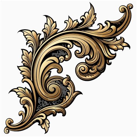 Ornate Golden Swirl Design Premium Ai Generated Vector