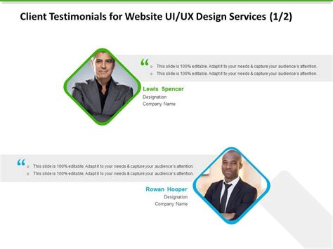 Ux Design Services Client Testimonials For Website Ui Ux Design Services Themes Pdf