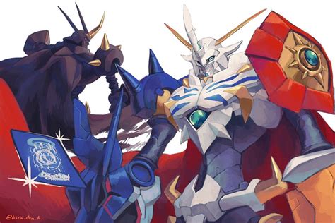 Omegamon Omegamon X And Omegamon Zwart Digimon Drawn By Kirakiradra Danbooru
