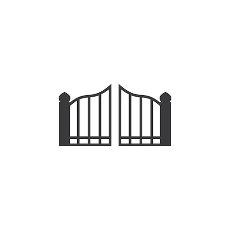 Premium Vector Gate Icon Flat Design Vector