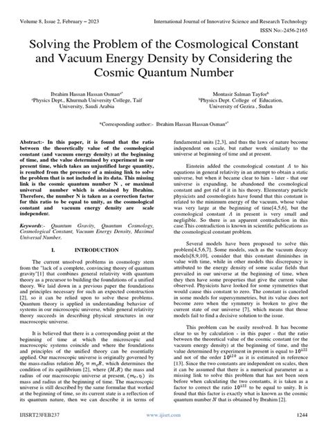 Solving The Problem Of The Cosmological Constant And Vacuum Energy Density By Considering The