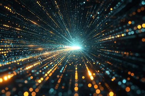 Premium Photo Digital Cyberspace Particle Data On Black Background