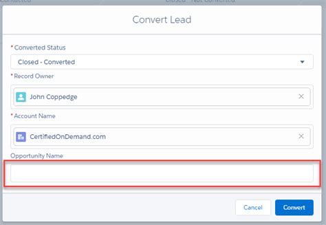 Configuring Salesforce Lead Conversion Certified On Demand