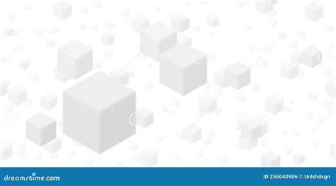 Seamless Abstract Minimal White Isometric Cubes Background Texture Stock Illustration