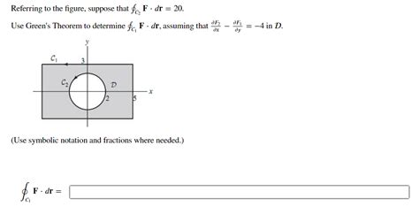 Solved Referring To The Figure Suppose That ∮c2f⋅dr 20 Use
