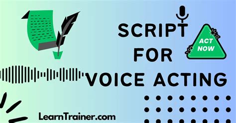 20 Special Script For Voice Acting