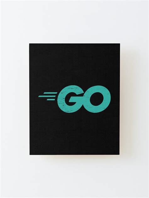 Go Programming Language With Go Logo Distressed Vintage Design Mounted Print For Sale By