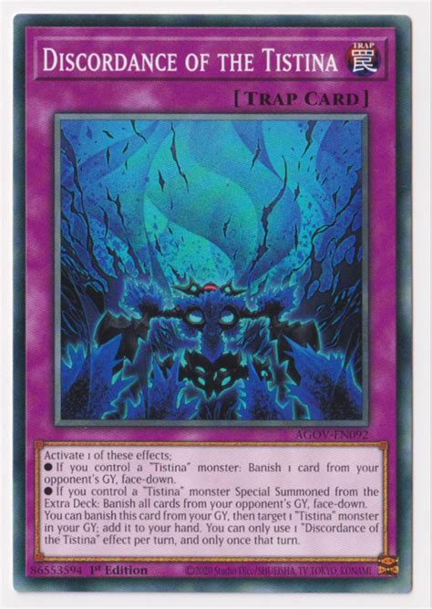 Discordance Of The Tistina Common Agov En092 Yu Gi Oh Single Card