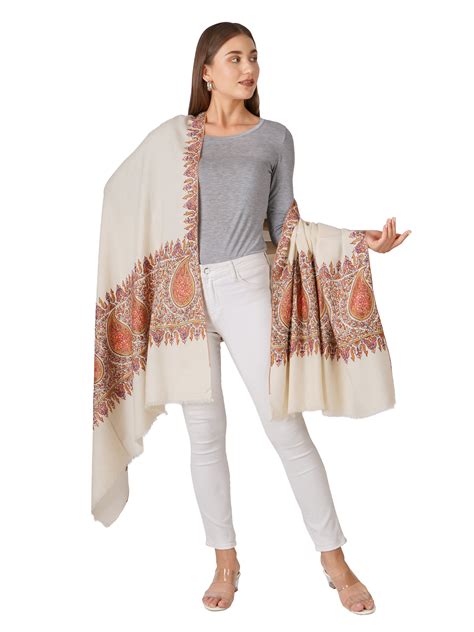 Fashionable Pashmina Shawl Elevate Your Style Off White Pashwrap