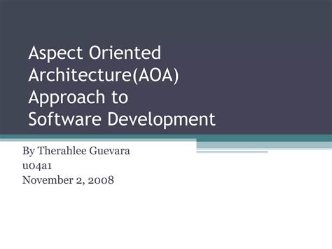 Aspect Oriented Architecture Ppt