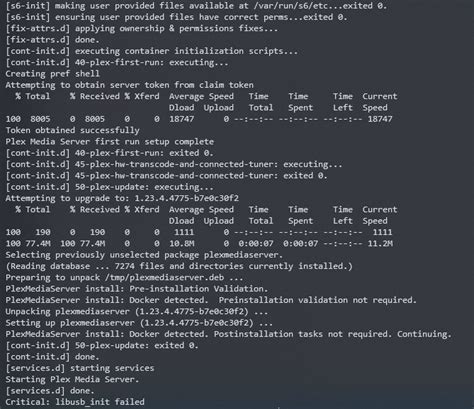 plex on docker libusb init failed r plex