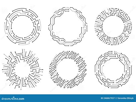 Circle Circuit Logo Cartoon Vector 134449949