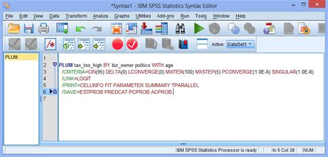 Using The Plum Procedure To Carry Out An Ordinal Regression In Spss