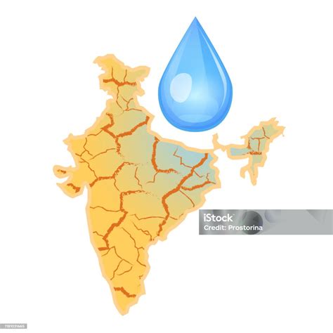 인도는 물이 필요합니다 물 부족 개념입니다 인도의 가뭄과 물 한 방울 벡터 그림 격리된 흰색 배경입니다 인도 인도아 대륙에 대한 스톡 벡터 아트 및 기타 이미지 Istock