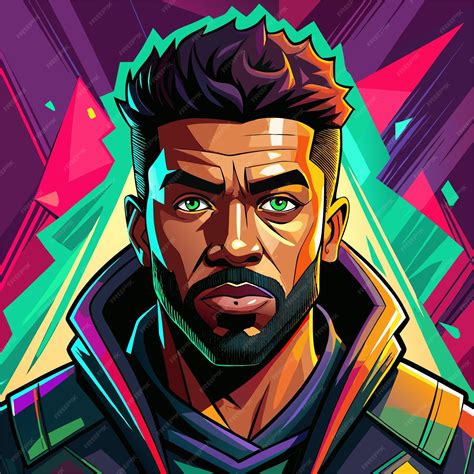 A Poster Of A Man With A Yellow Eyes And A Black And Red Background Premium Ai Generated Vector