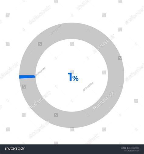 1 Percent Pie Chart Outline Stroke Stock Vector Royalty Free