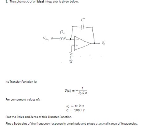solved the schematic of an ideal integrator is given