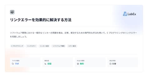 リンクエラーを効果的に解決する方法 Labex