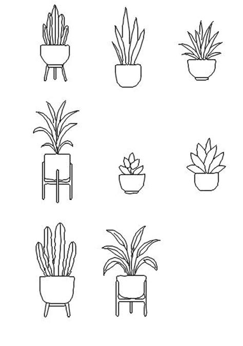 70 Autocad Vegetation Blocks Indoor Plants Trees Shrubs Flowers And More Editable Dwg Cad