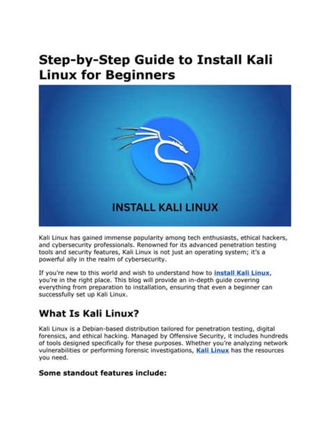 What Is Kali Linux A Comprehensive Guide For Beginners 1 Docx