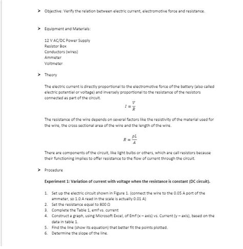 solved objective verify the relation between electric