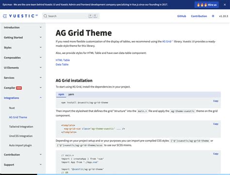 Epicmax And Ag Grid Seamless Vue 3 Datagrid Integration With Vuestic Ui