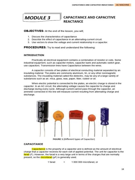 Module 3 Capacitance And Capacitive Reactance Pdf Capacitor Series And Parallel Circuits