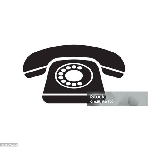 디스크 다이얼러가 있는 오래된 전화기 검은 색 아이콘입니다 전면 보기입니다 벡터 도면입니다 흰색 배경에 격리된 개체입니다 격리 It 지원에 대한 스톡 벡터 아트 및 기타