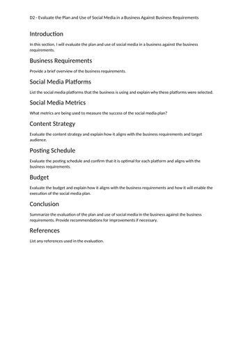 Btec It Level 3 Unit 3 Using Social Media In Business Learning Aim Bandc Teaching Resources