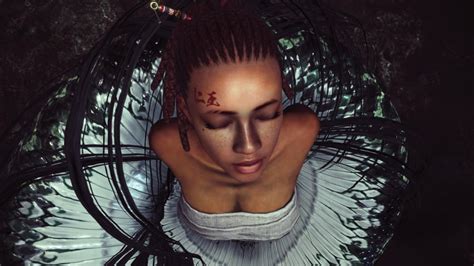 Rule 34 3d 3d Artwork Braided Hair Breasts Captured Closed Eyes Coiling Dark Skinned Female